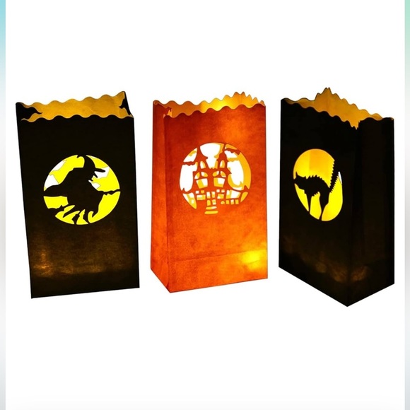 Party Supplies | 48 Pc Halloween Luminary Bags Flame Resistant Witch ...